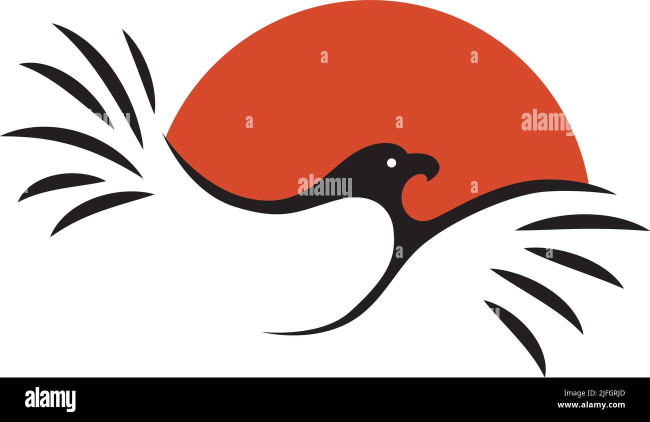Eagle on the background of the setting sun. Vector logo template ...