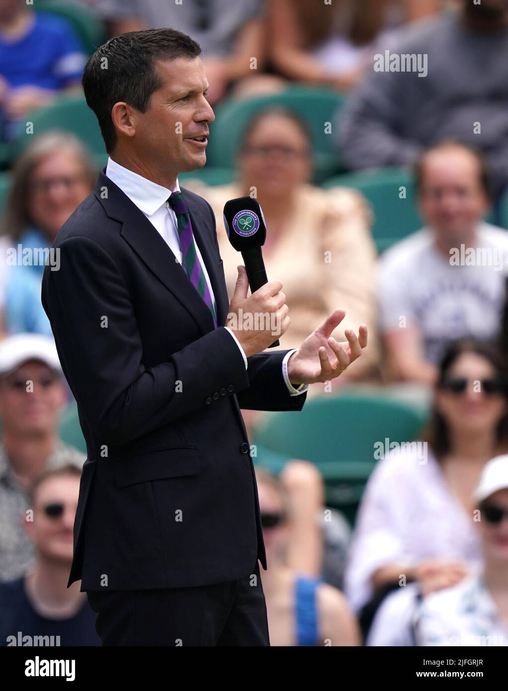 Tim Henman on centre court during day seven of the 2022 Wimbledon ...