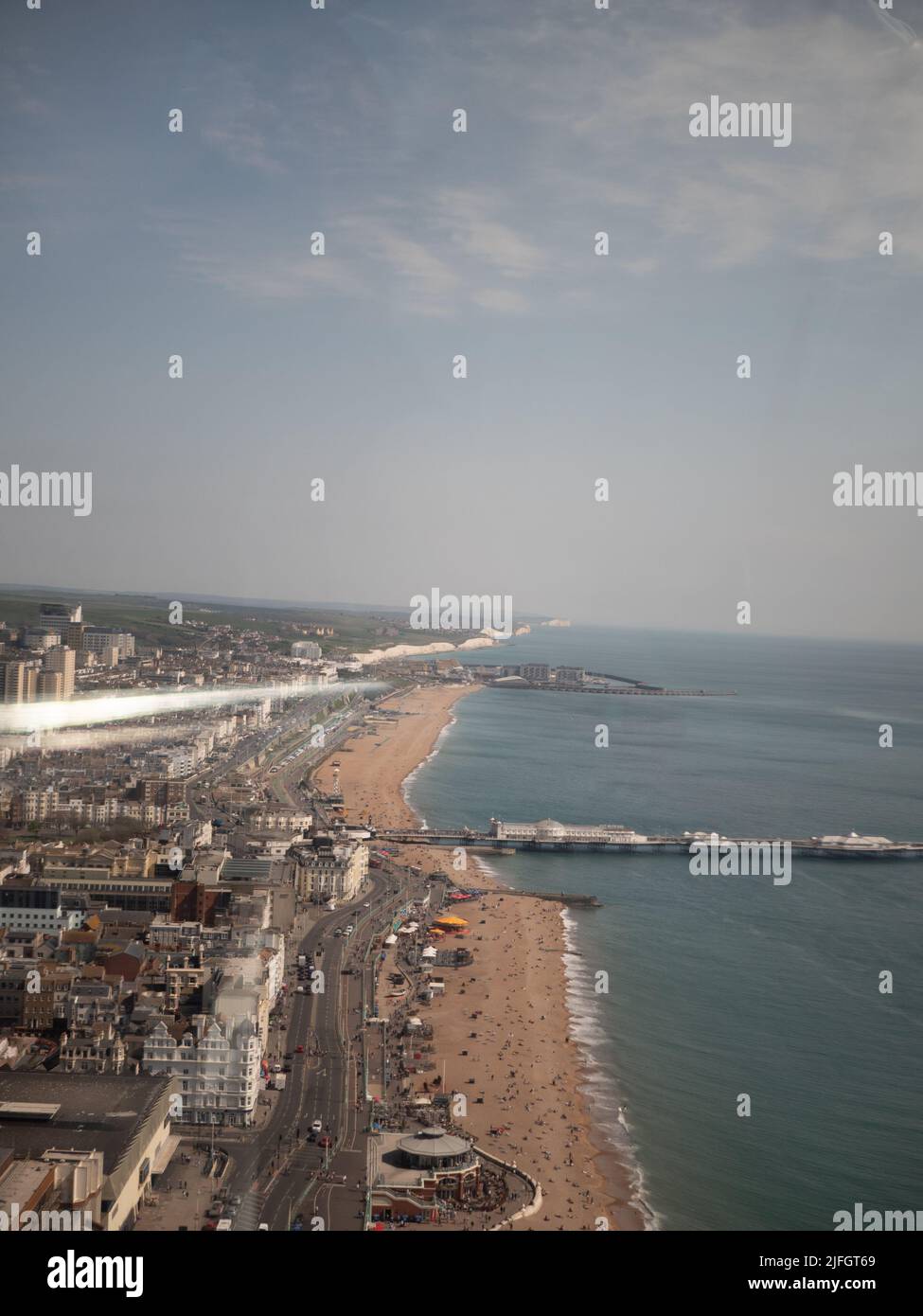 An aerial cityscape of Brighton surrounded by buildings and water Stock ...