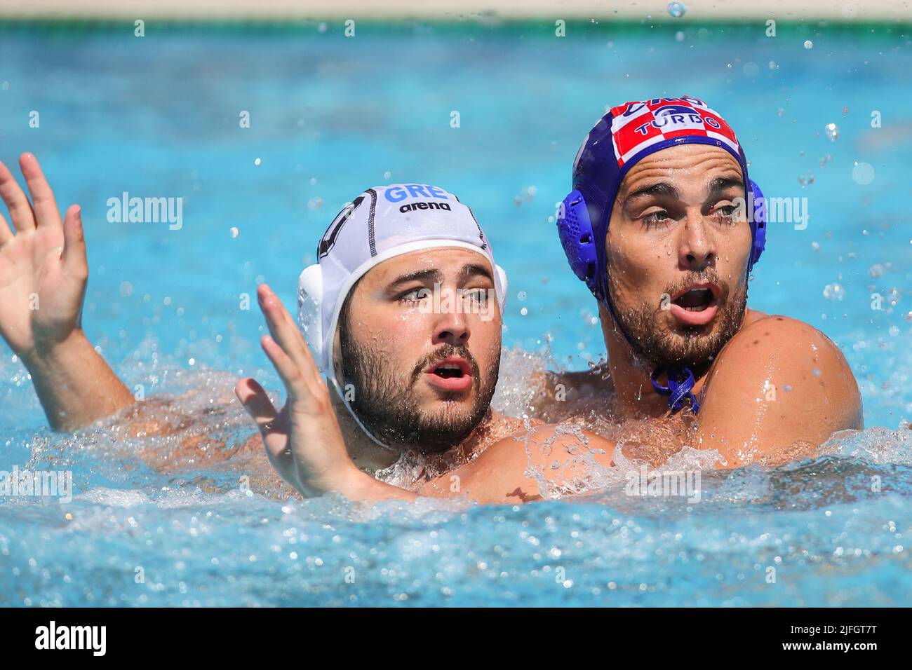 BUDAPEST, HUNGARY - JULY 3: Konstantinos Kakaris of Greece and Franko ...