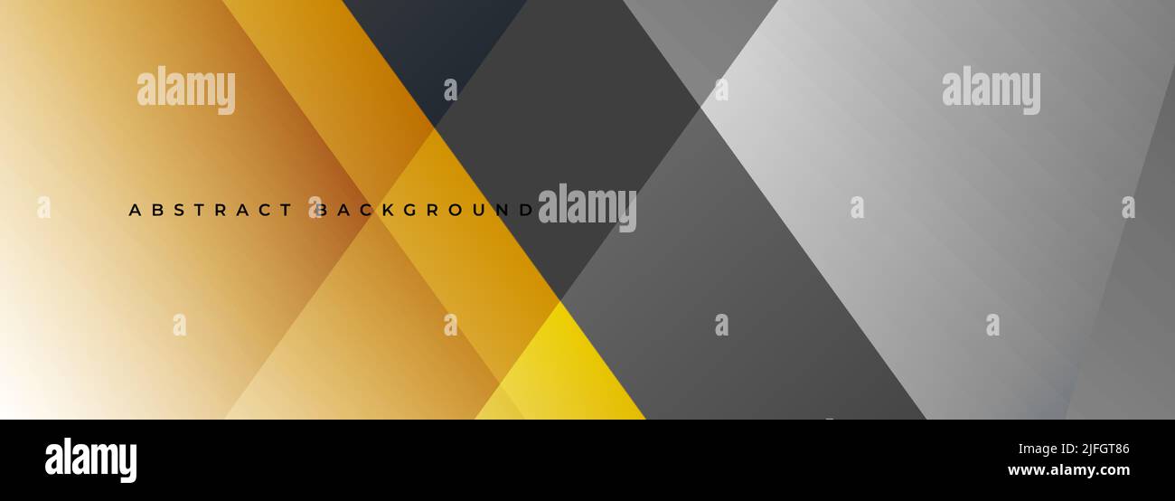 Yellow and gray modern futuristic abstract wide banner with geometric ...