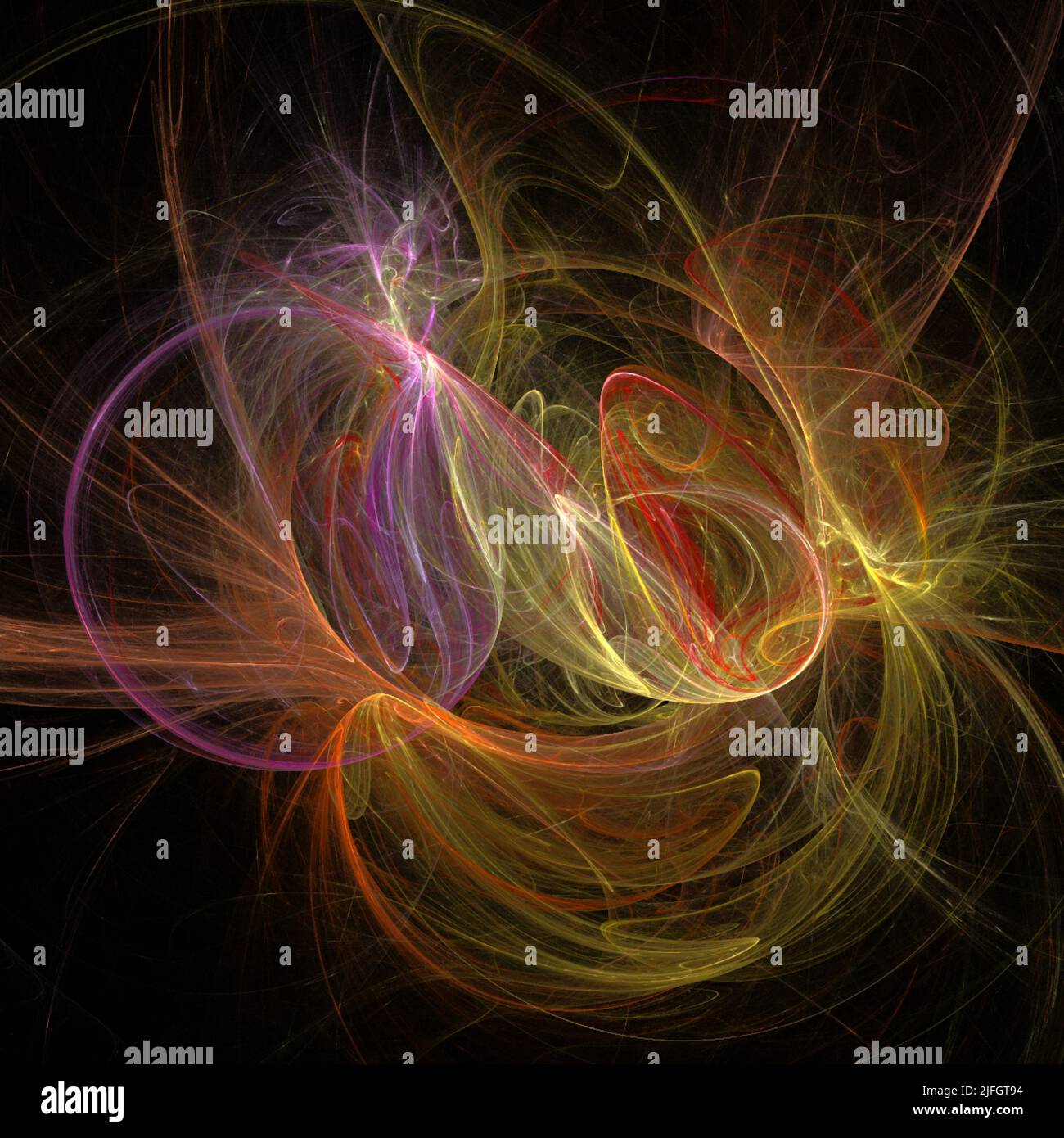 bright abstract linear background, yellow-orange digital drawing on ...