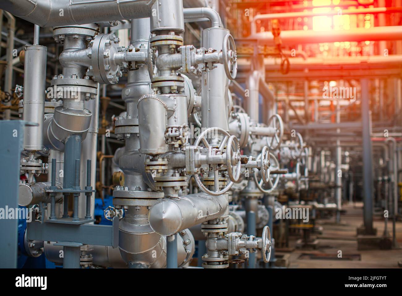 Refinery plant equipment for pipe line oil and gas valves at gas plant ...