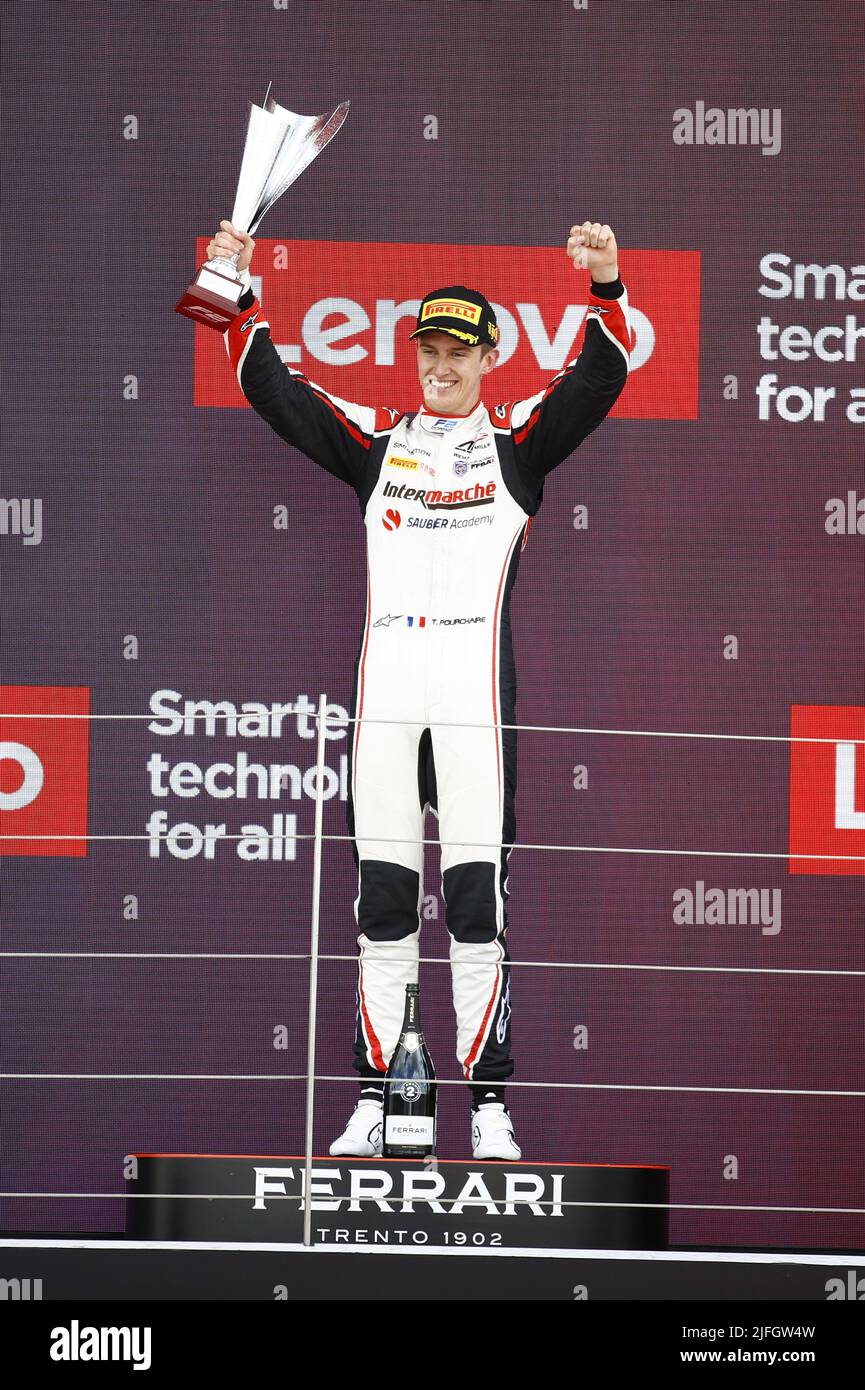 Pourchaire Theo (fra), ART Grand Prix, Dallara F2, portrait celebrates ...