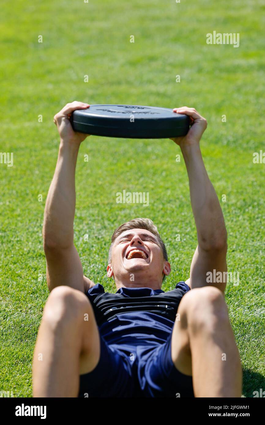 Gent's players pictured during a training session of Belgian first ...