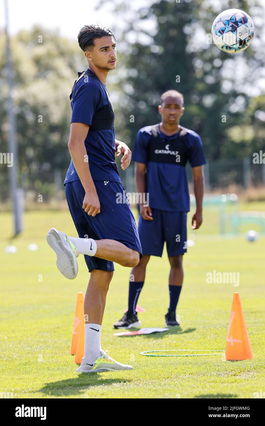 Gent's players pictured during a training session of Belgian first ...