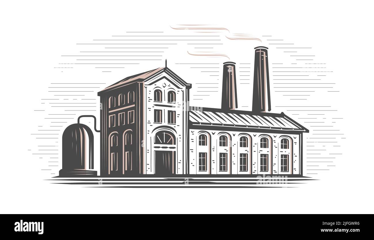 Industrial factory building logo design. Manufacturing and industrial ...