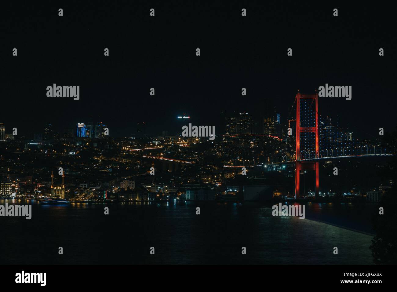 Bridge at night - Night City Stock Photo - Alamy