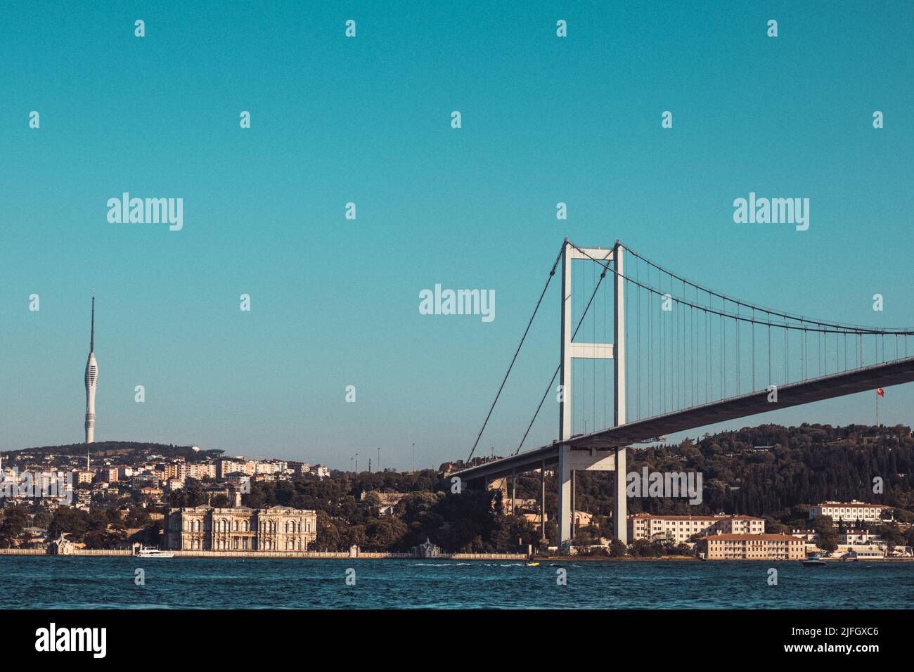 desktop background bridge and tower istanbul landscape Stock Photo - Alamy