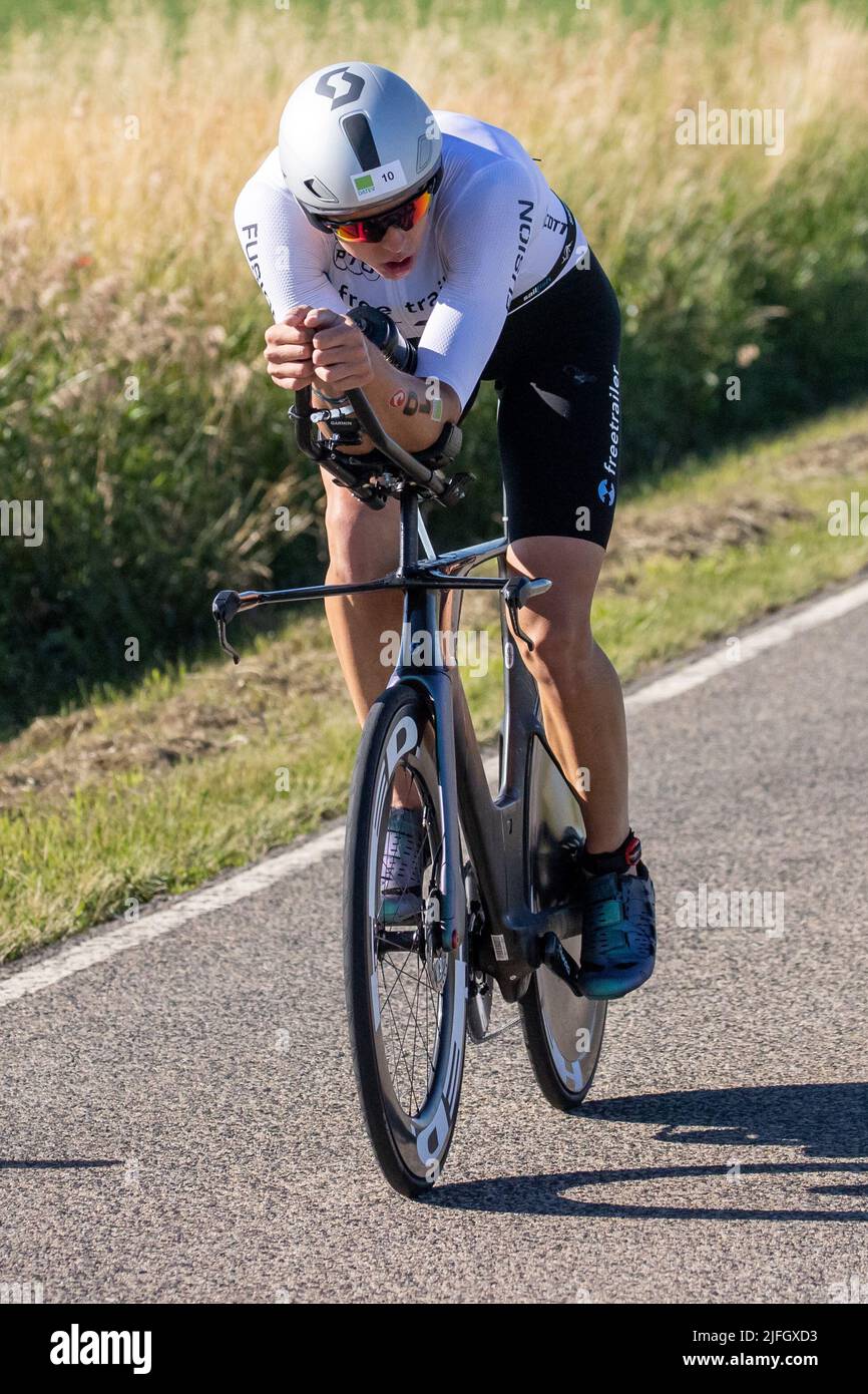 03 July 2022, Bavaria, Röckenhofen: Danish triathlete Magnus Ditlev ...