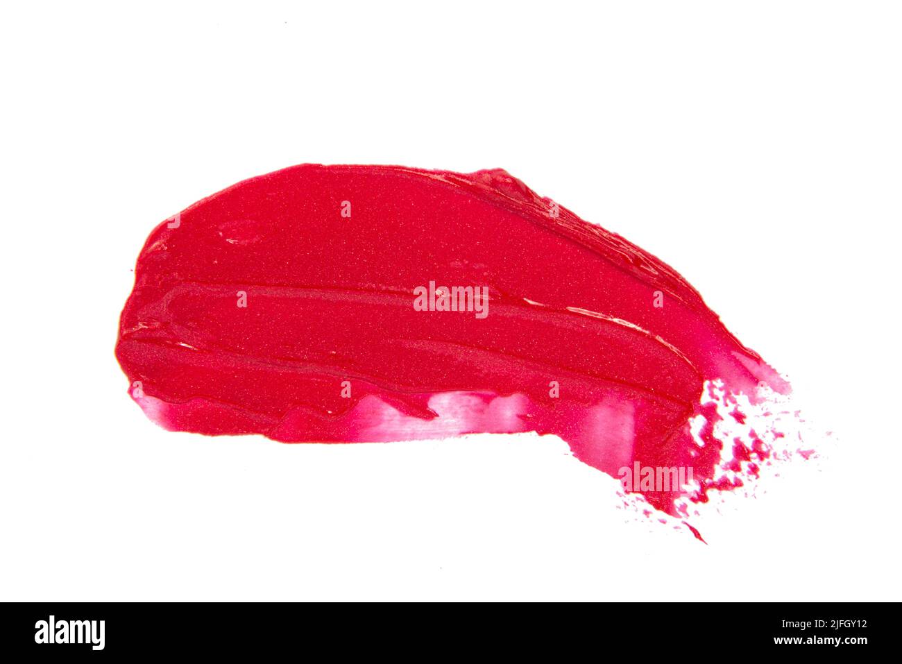 Glossy lipstick track example trace isolated on the white background ...