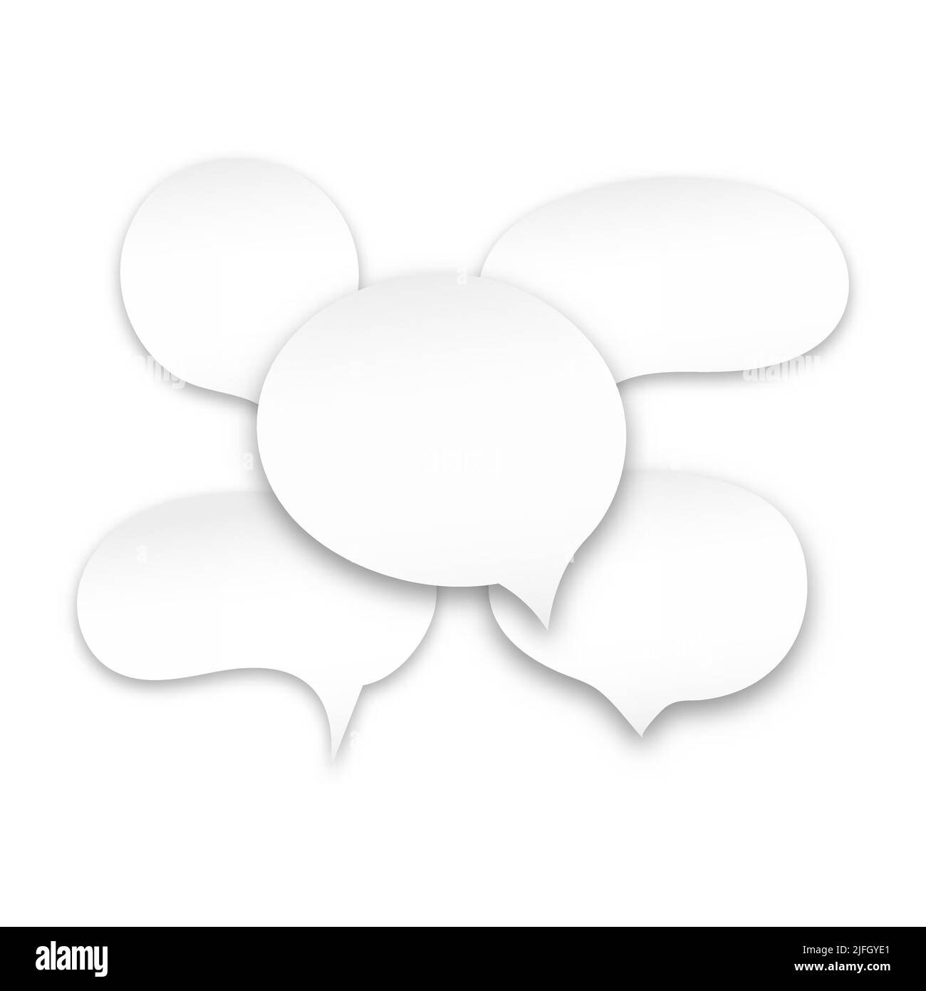 White speech bubbles with shadow on a white isolated background. The ...