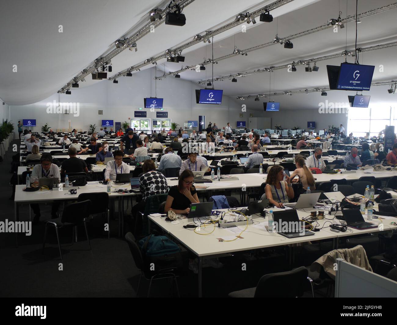 The press center of the G7 summit in Germany, in june 2022 Stock Photo ...