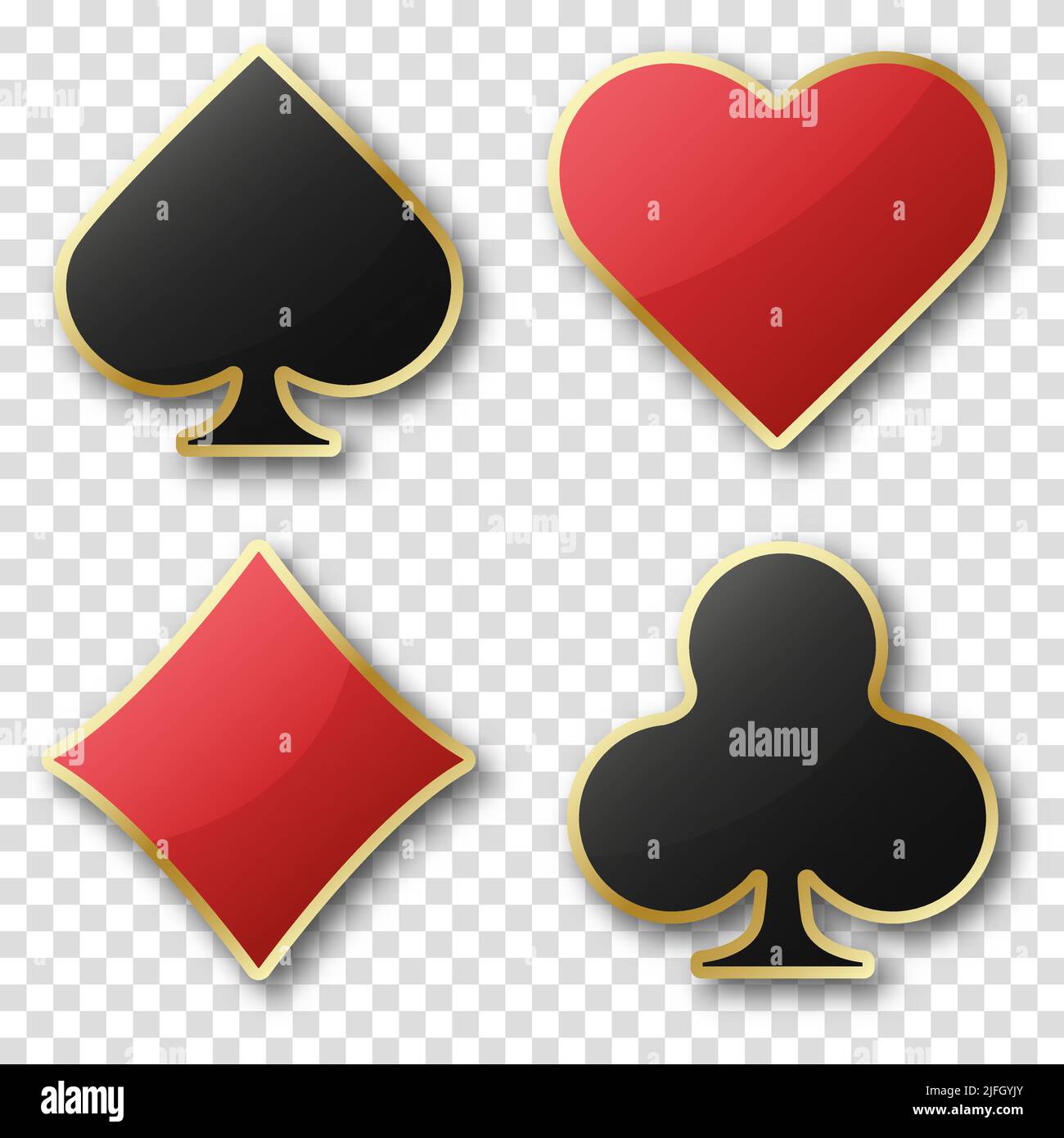 Playing Card Suit Symbols Playing Card Suit Icons Flat Set High Res