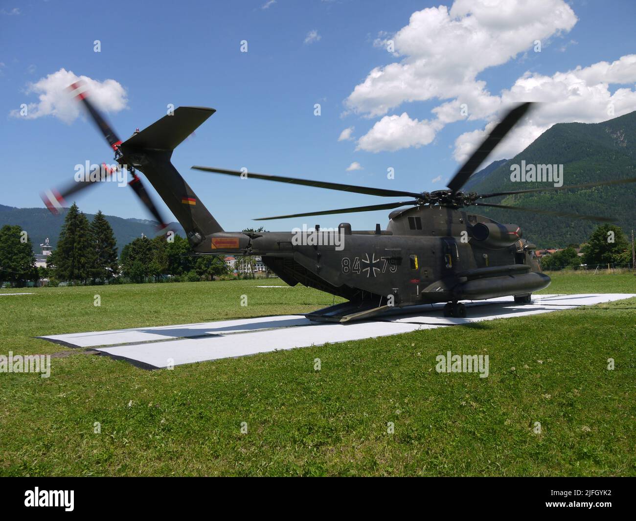 A German army Sikorsky helicopter during the 2022 G7 in Elmau Stock ...