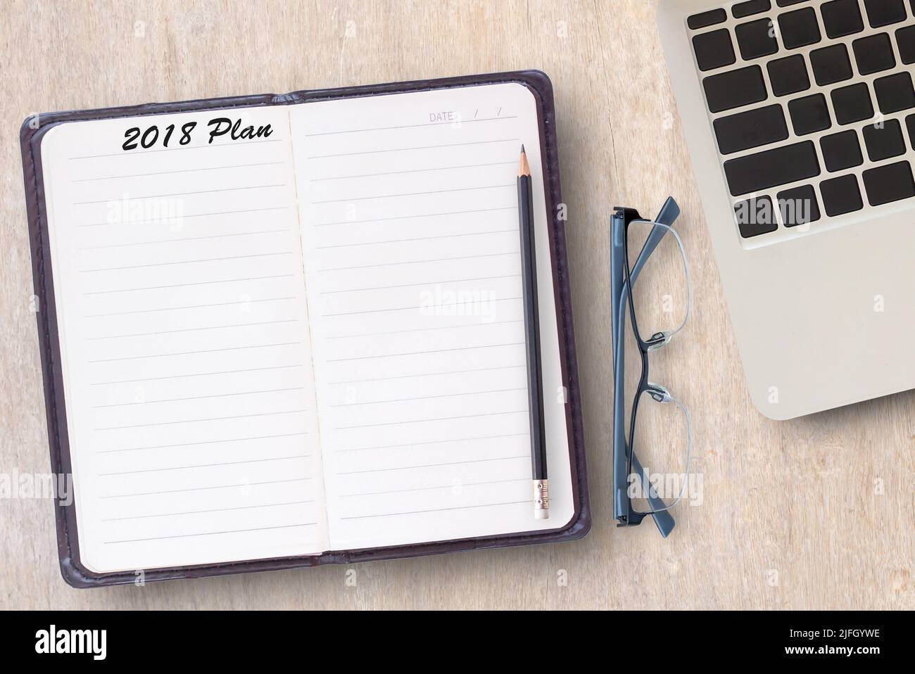 Conceptual business of notebook,laptop computer,black pencil and ...