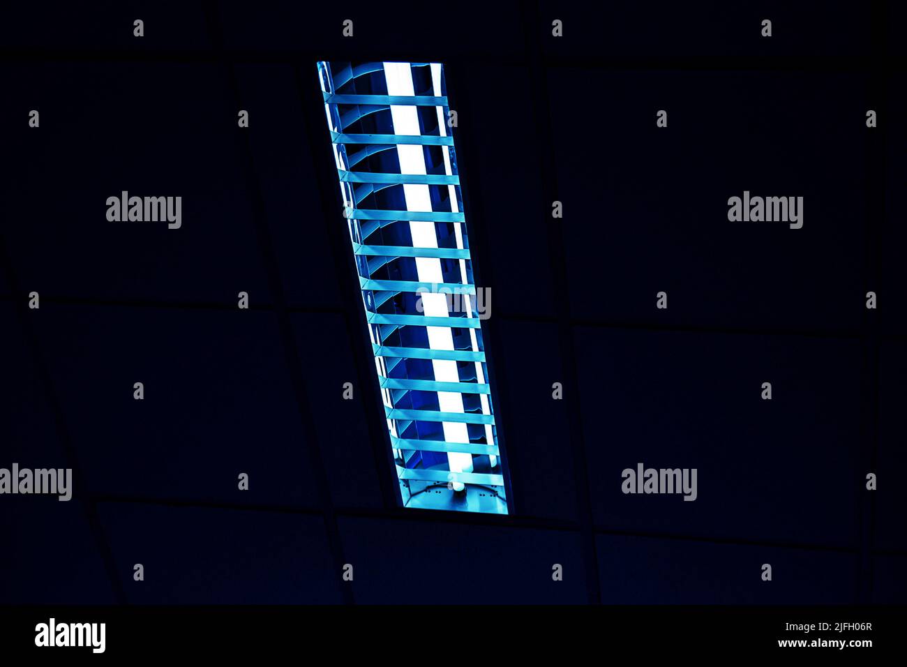 White light from Fluorescent light tube on the wall or Neon tube light ...