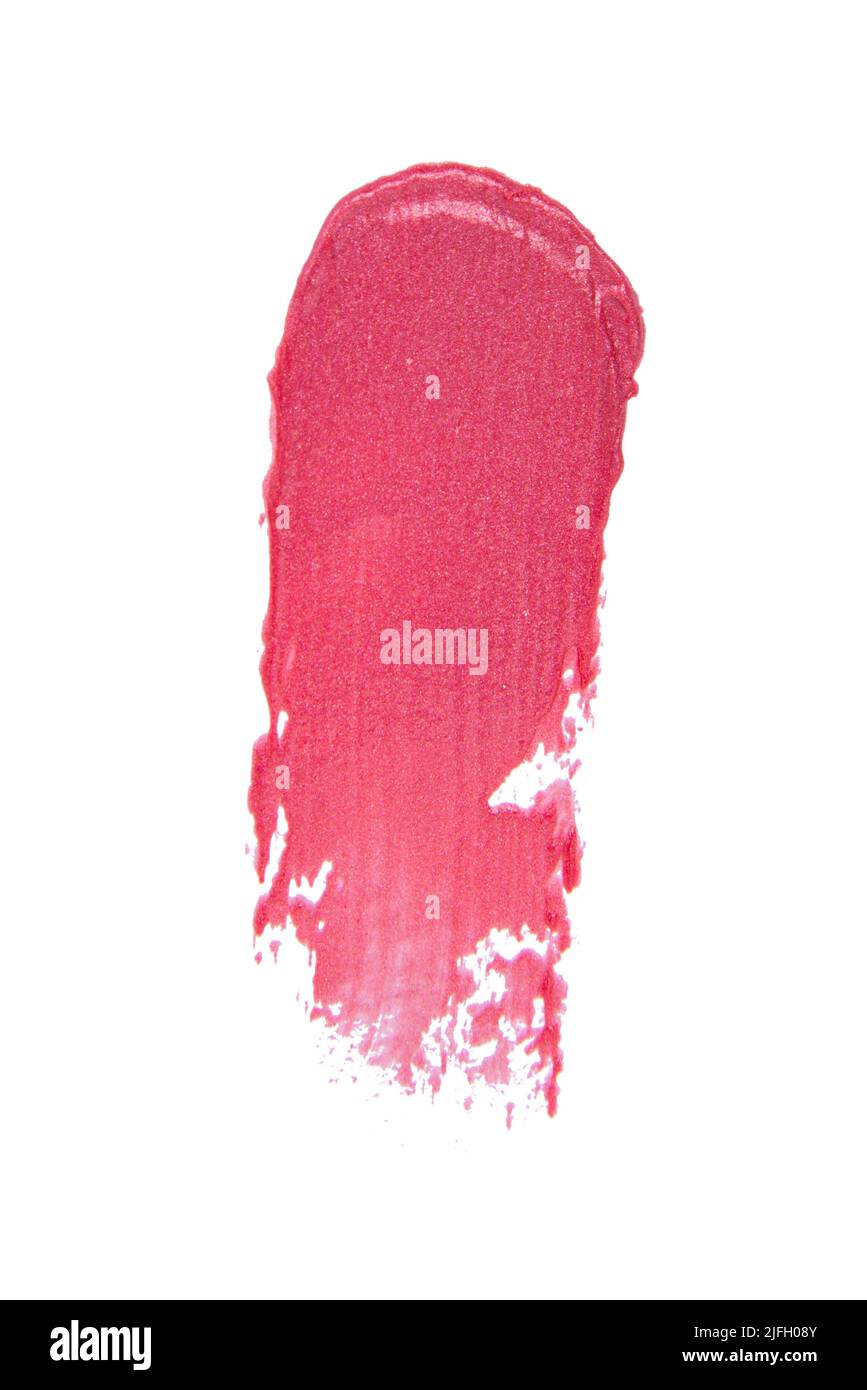 Glossy lipstick track example trace isolated on the white background ...