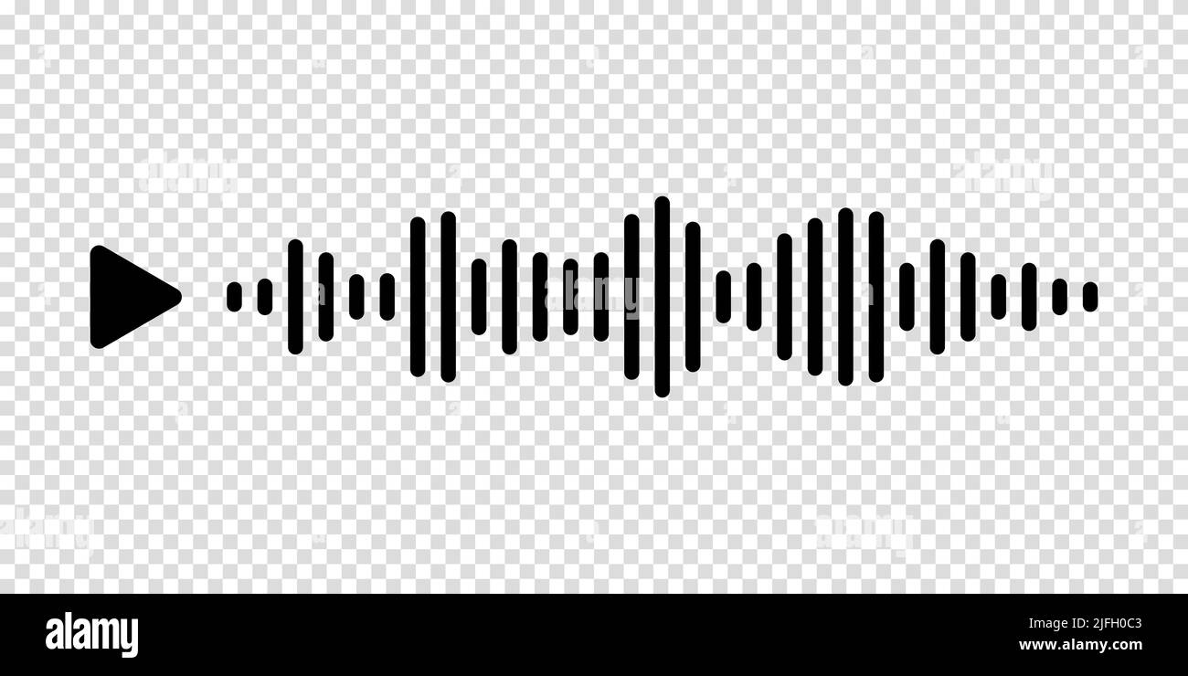 Audio voice message wave with play button on transparent background in ...