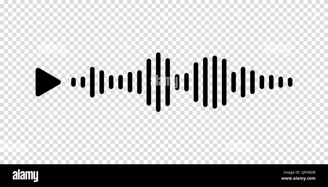 Audio voice message wave with play button on transparent background in ...