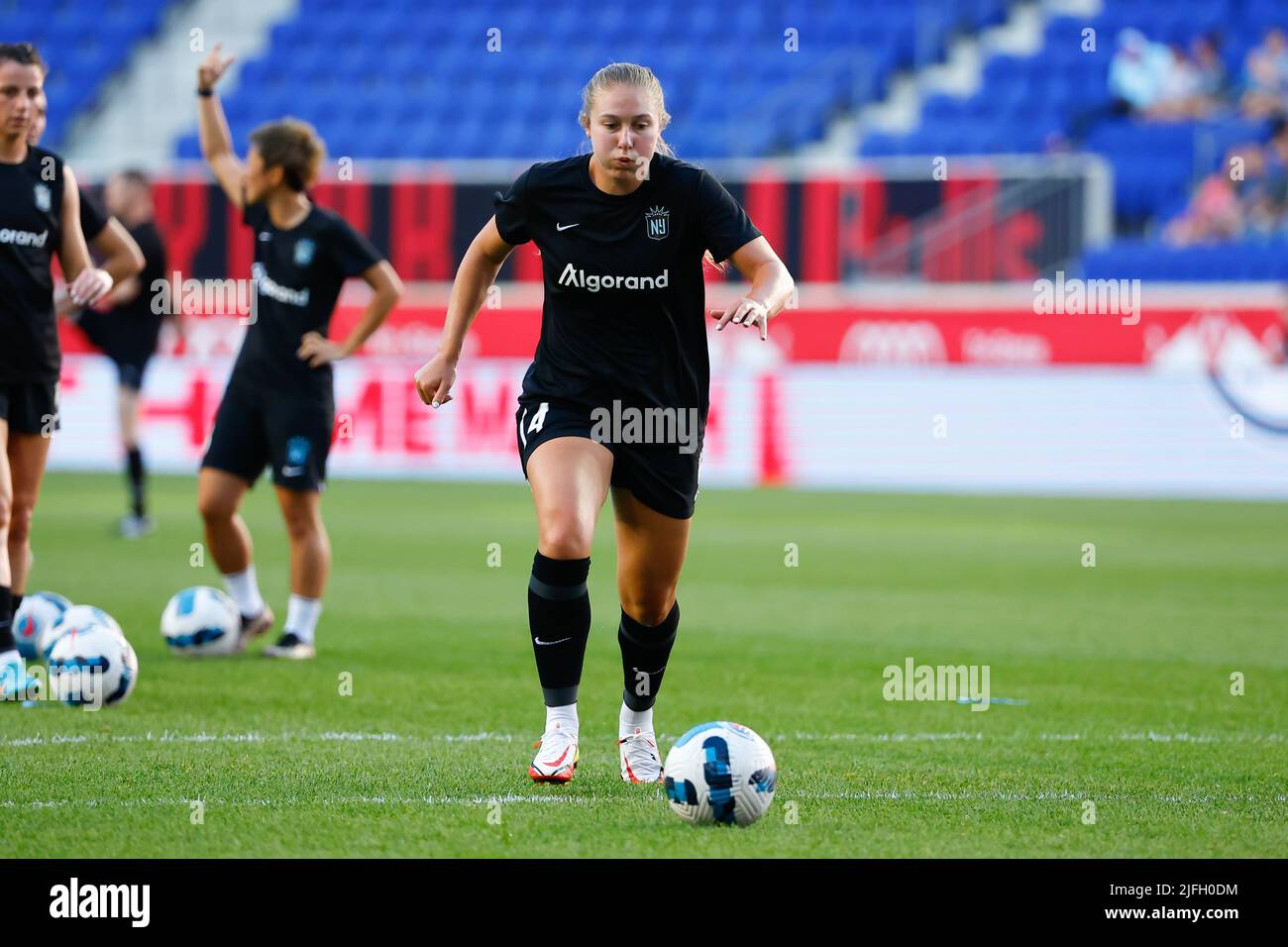 HARRISON, NJ - JULY 02: Delanie Sheehan (14) of NJ/NY Gotham FC warms ...