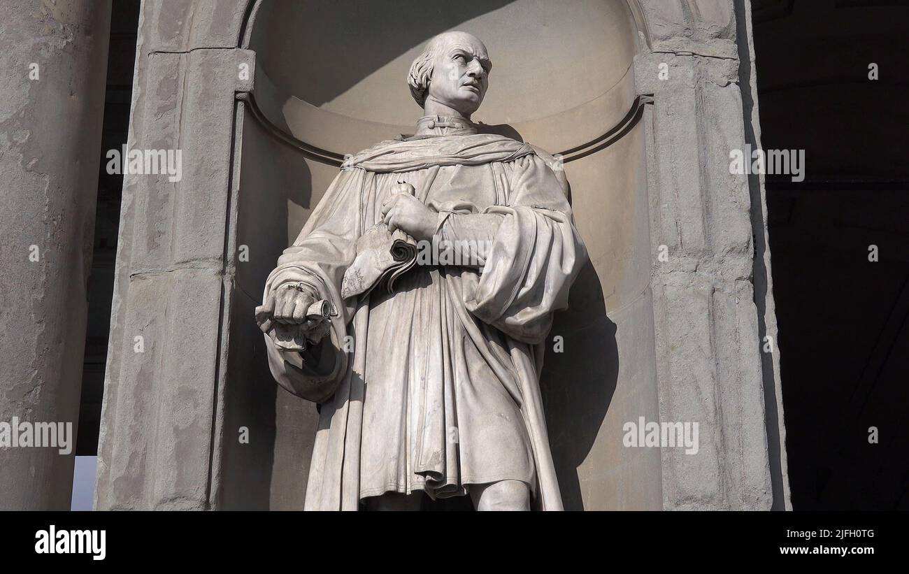 Marble statue of Pier Capponi in the Uffizi Gallery,Florence,Italy ...