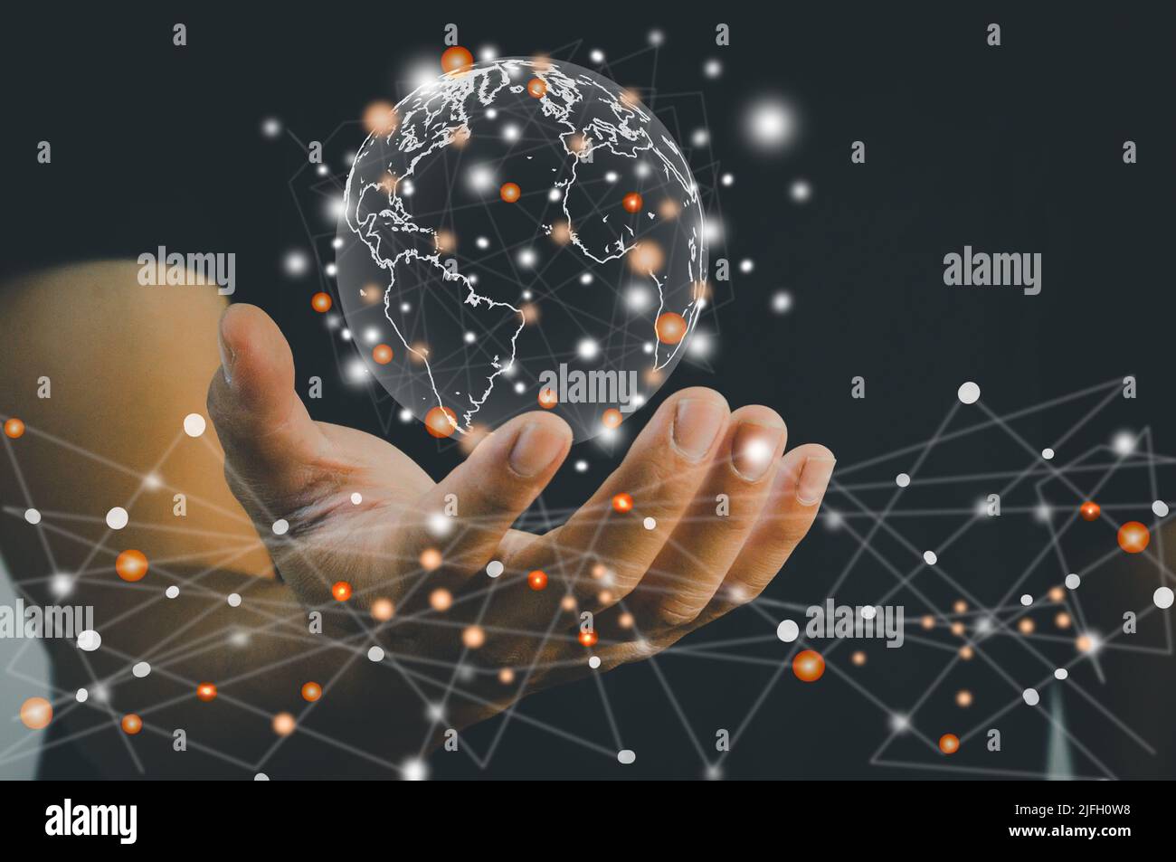 global business Internet network connection and social media ...