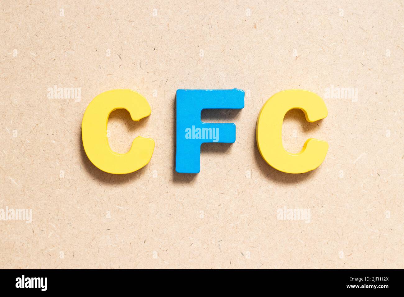 Color alphabet letter in word CFC (abbreviation of Chlorofluorocarbon ...