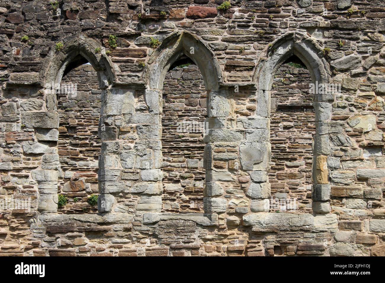 Detail of Gothic Arched Windows at Basingwerk Abbey, Greenfield ...