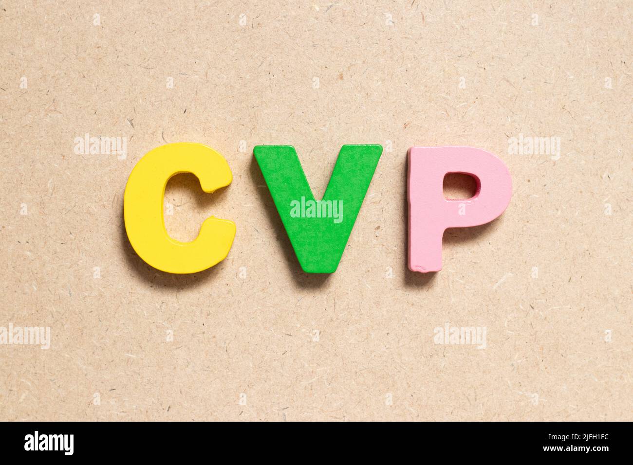 Color alphabet letter in word CVP (Abbreviation of (Cost Volume Profit ...