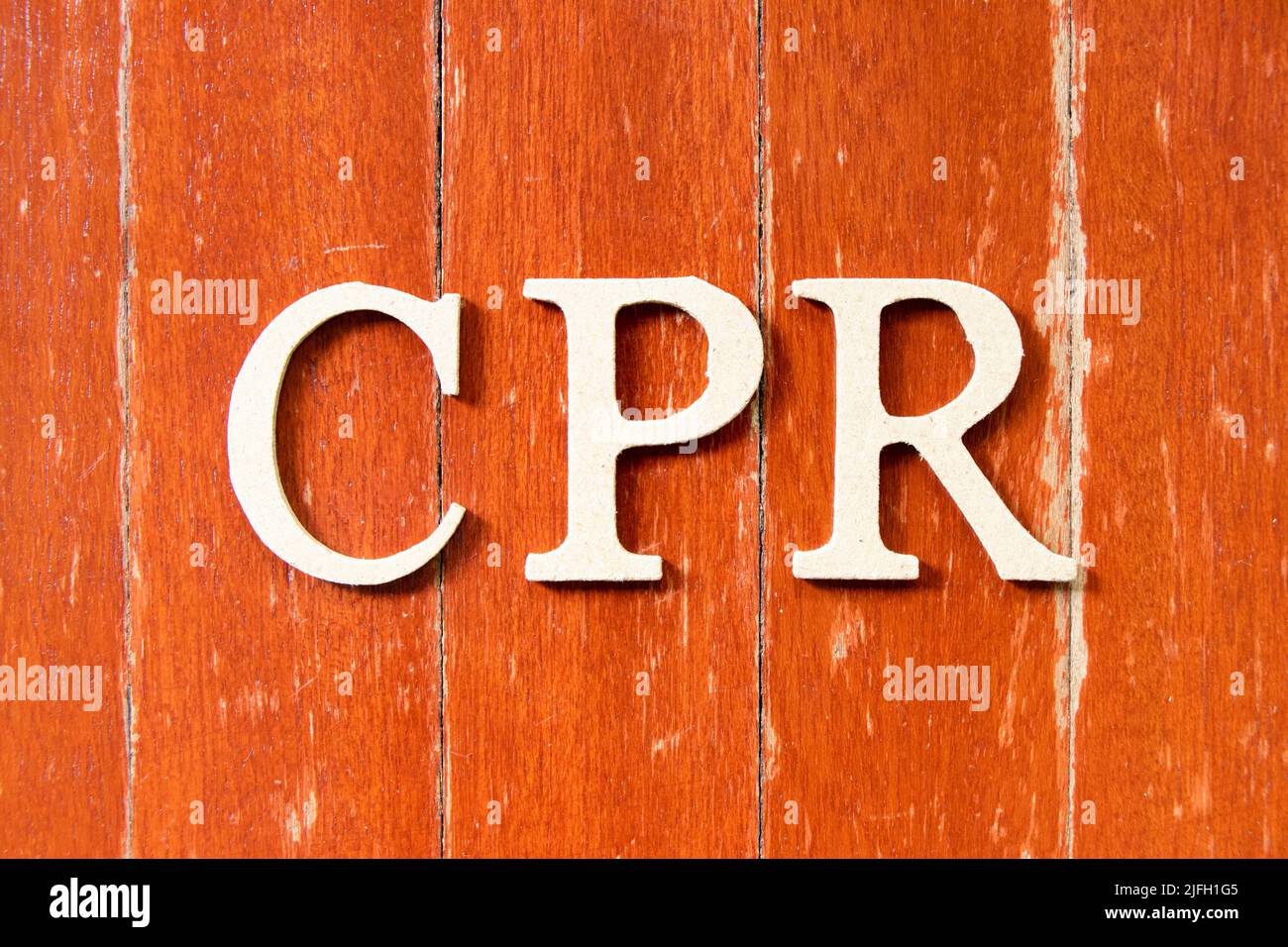 Alphabet letter in word CPR (abbreviation of Cardiopulmonary ...