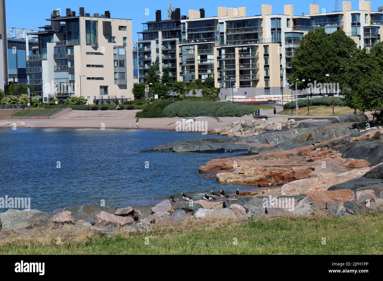 Eiranranta Helsinki, Finland., June 2019. Expensive and luxurious area ...