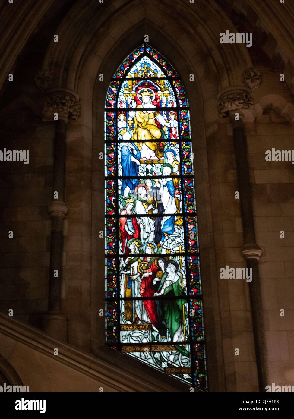 A beautiful classic design of colorful church glass window Stock Photo ...