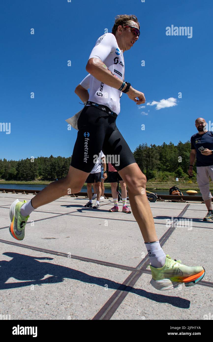 Roth, Germany. 03rd July, 2022. Danish triathlete Magnus Ditlev during ...