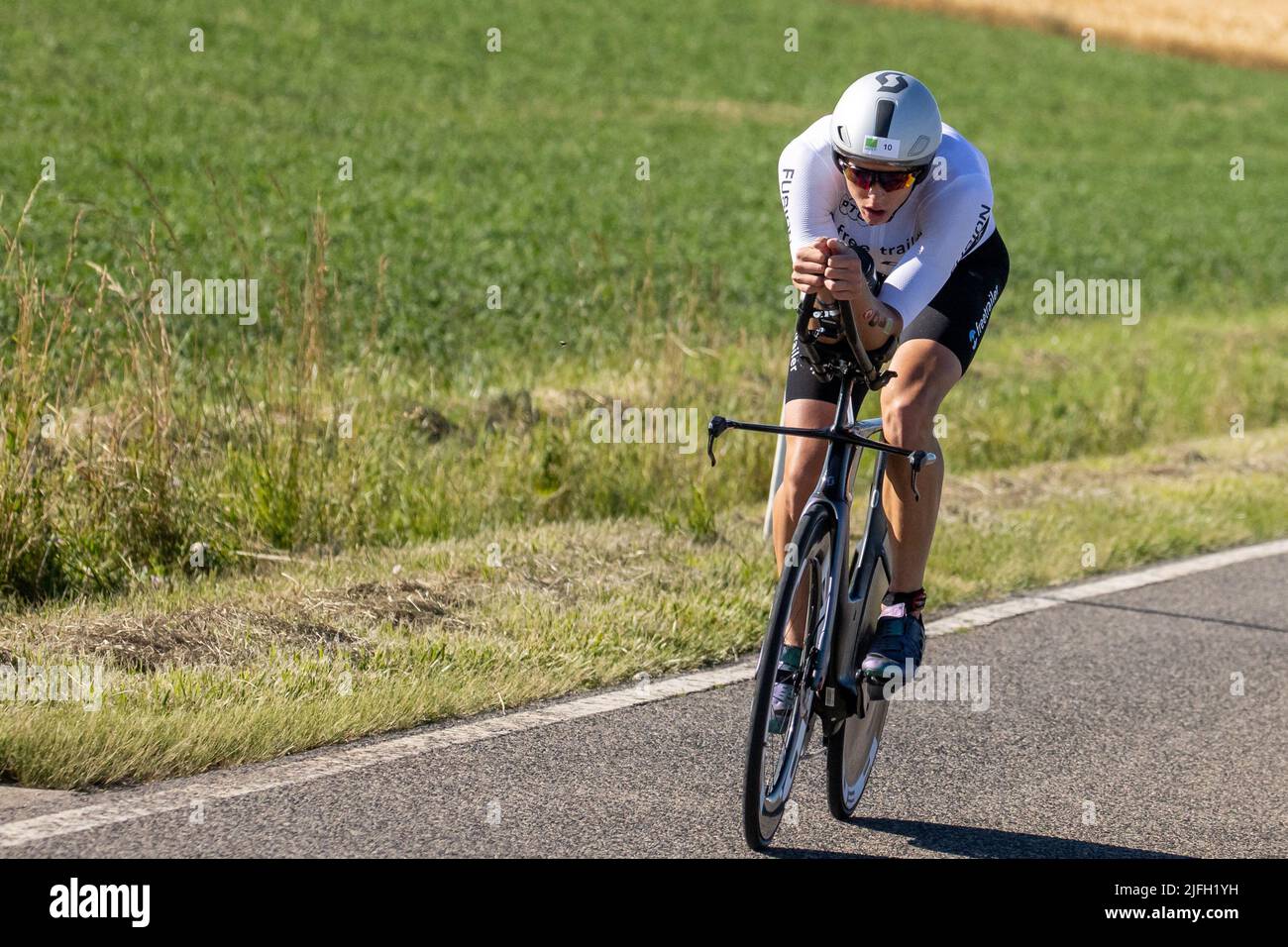 03 July 2022, Bavaria, Röckenhofen: Danish triathlete Magnus Ditlev ...
