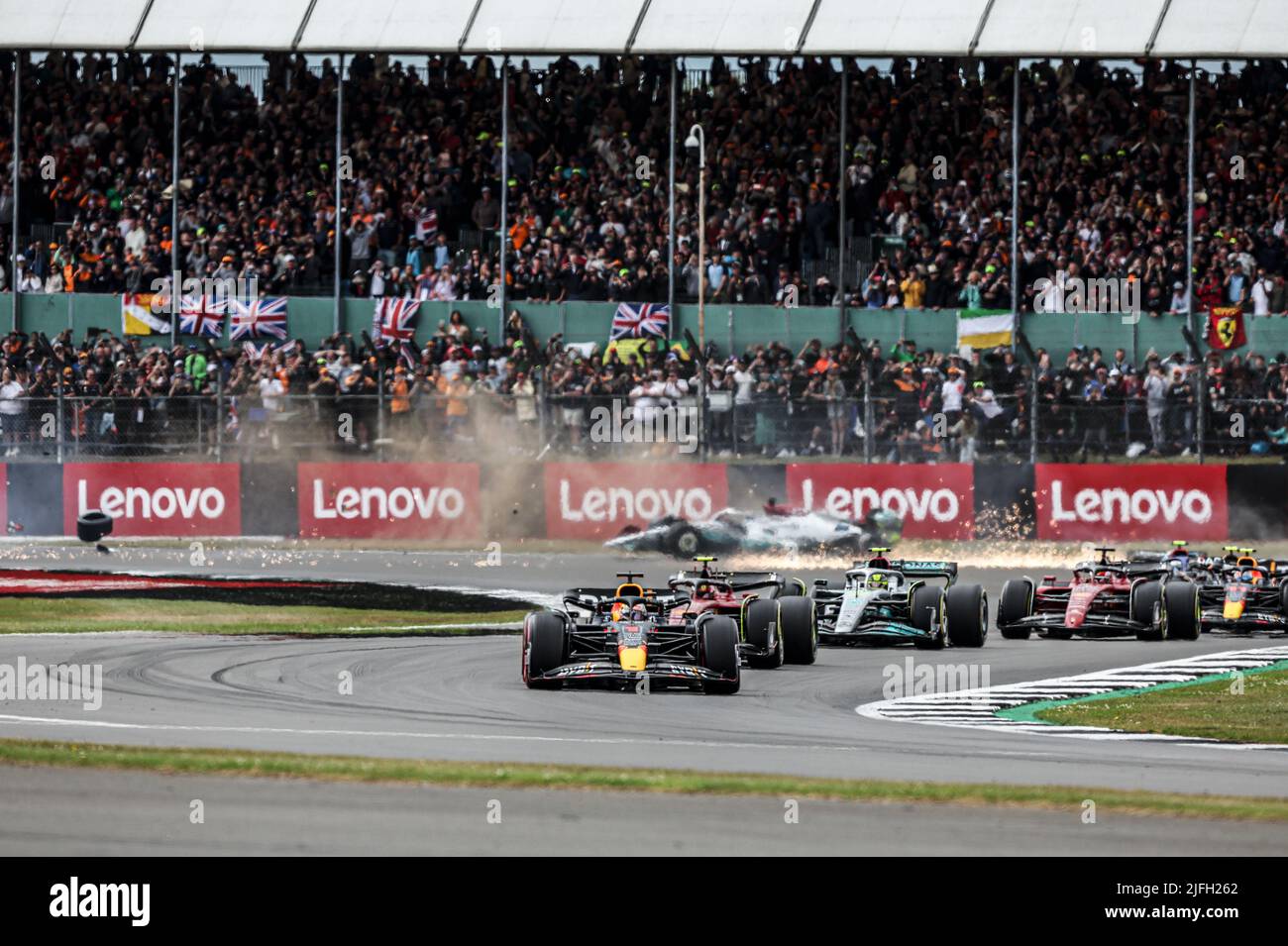 Verstappen hamilton crash silverstone hi-res stock photography and ...