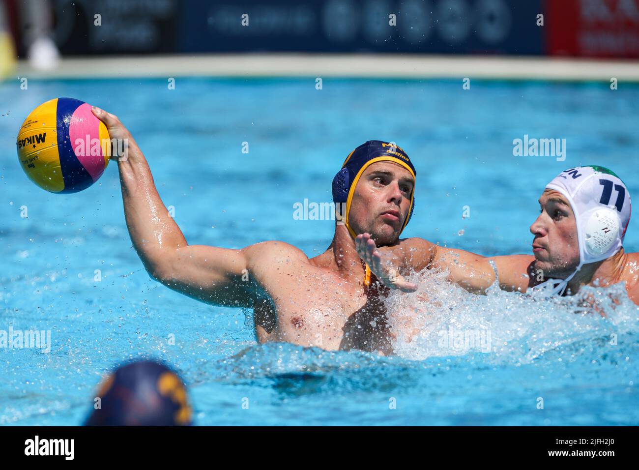 BUDAPEST, HUNGARY - JULY 3: Vlado Popadic of Montenegro, Szilard Jansik ...