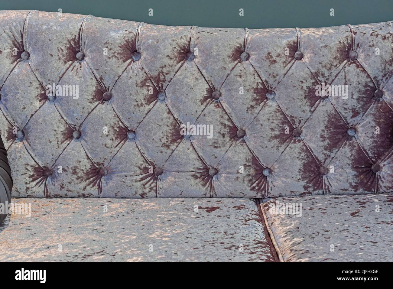 Big plush sofa back rest upholstery pattern furniture Stock Photo - Alamy