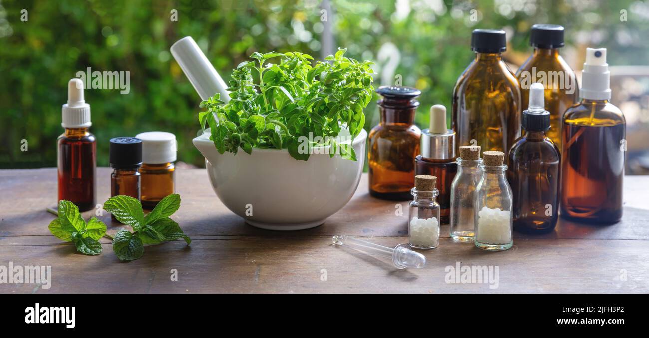 Herbal medicine, alternative healing. Nature pharmacy and homeopathy ...