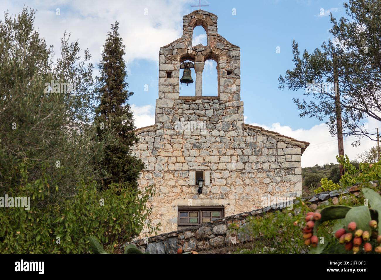 Greece. Limeni village, Mani Laconia, Peloponnese. Greek Orthodox ...