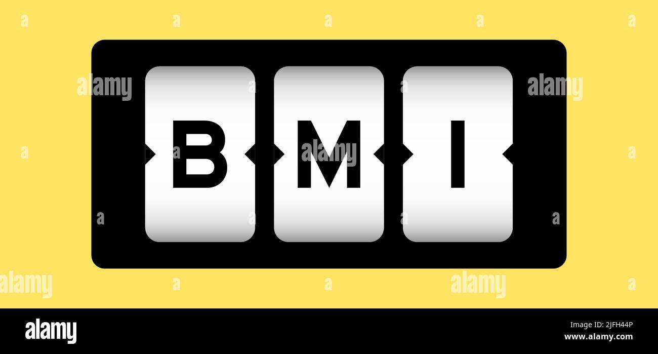 Black color in word BMI (abbreviation of body mass index) on slot ...