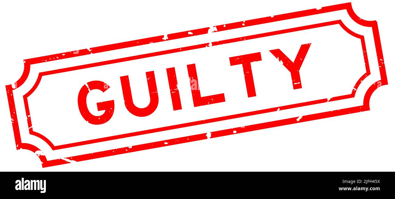 Grunge red guilty word rubber seal stamp on white background Stock ...