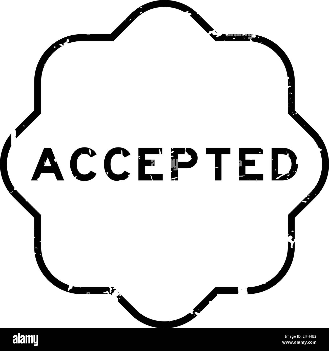 Grunge black accepted word rubber seal stamp on white background Stock ...