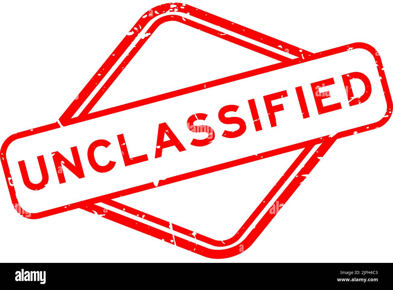 Grunge red unclassified word rubber seal stamp on white background ...