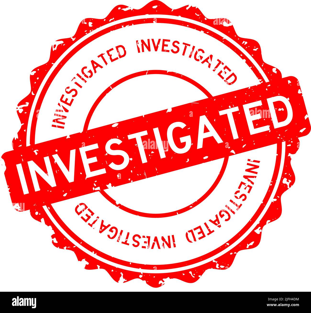 Grunge red investigated word round rubber seal stamp on white background Stock Vector Image ...