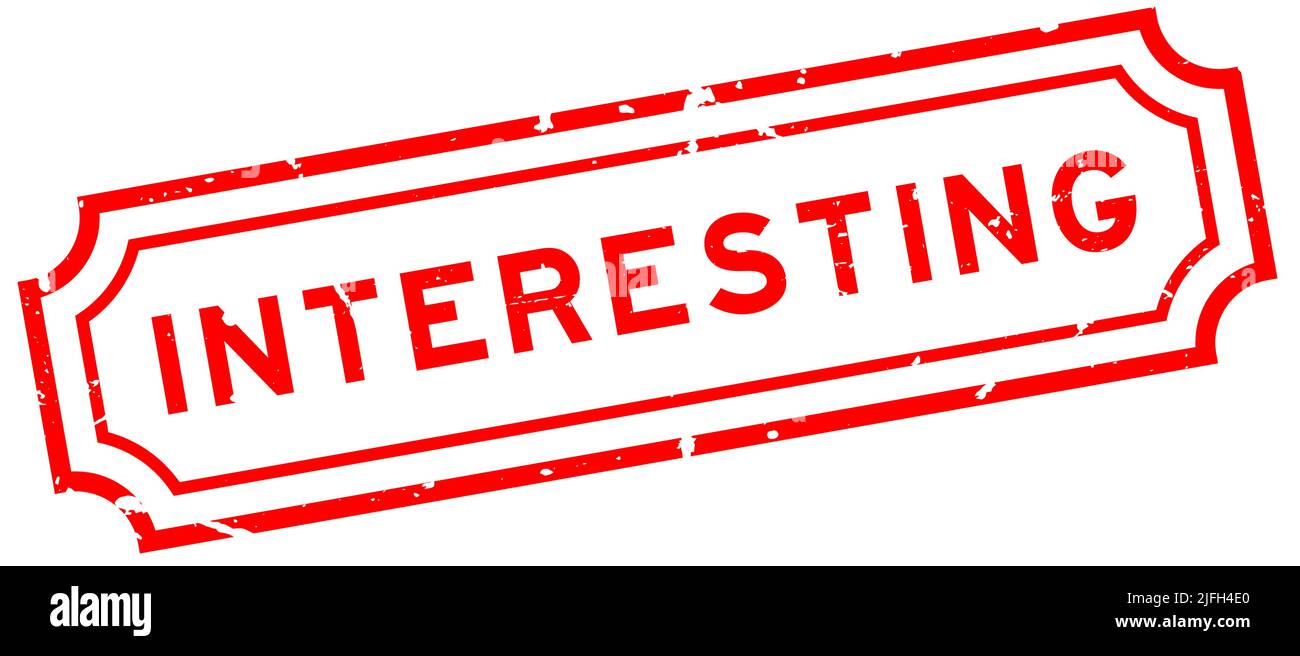 Grunge red interesting word rubber seal stamp on white background Stock ...