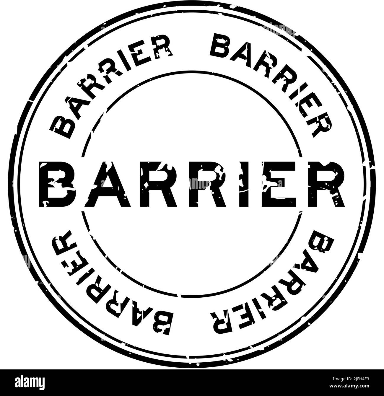 Grunge black barrier word round rubber seal stamp on white background Stock Vector Image & Art ...