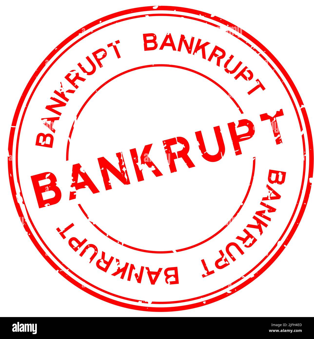 Grunge red bankrupt word round rubber seal stamp on white background Stock Vector Image & Art ...