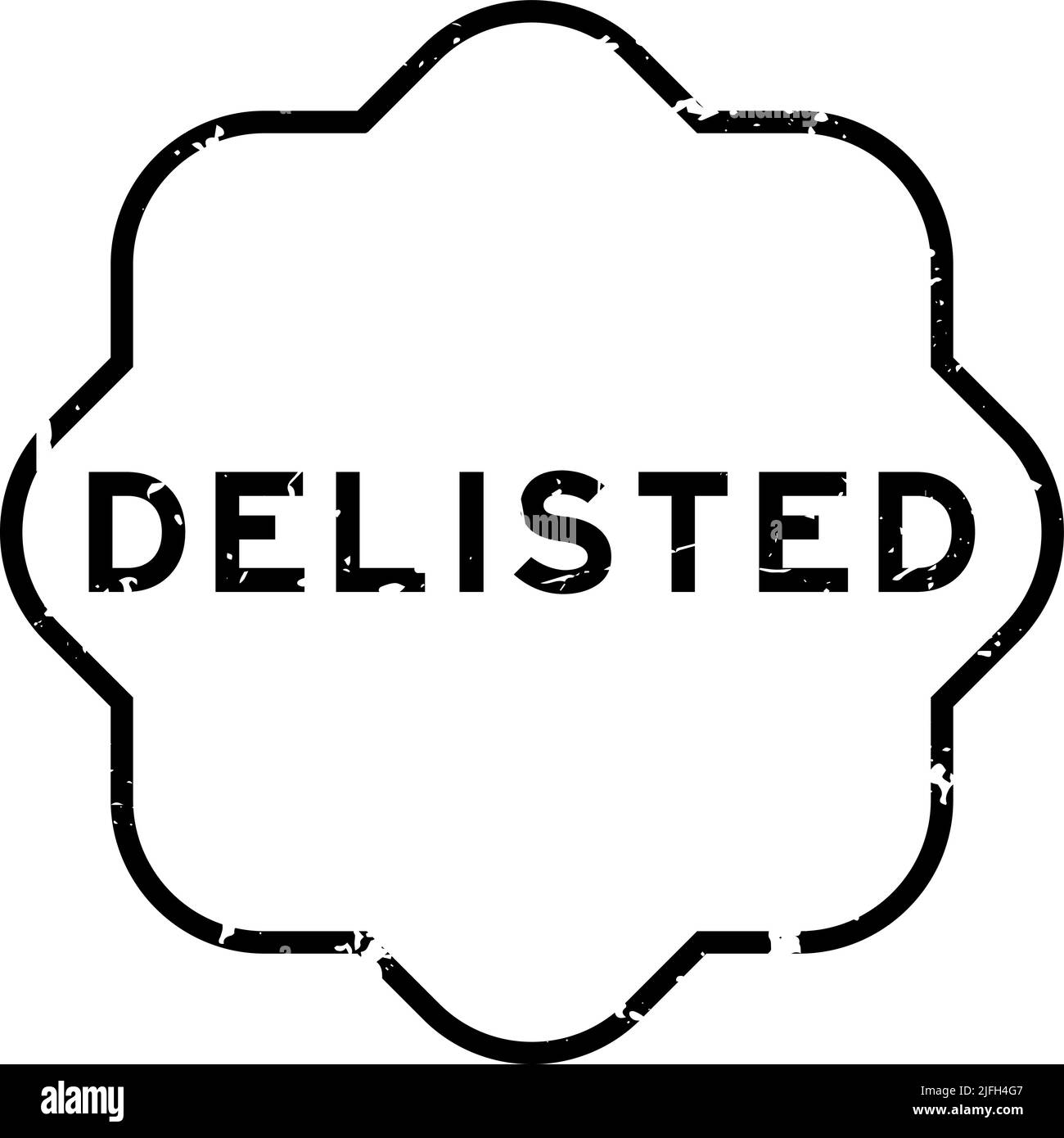 Grunge black delisted word rubber seal stamp on white background Stock ...
