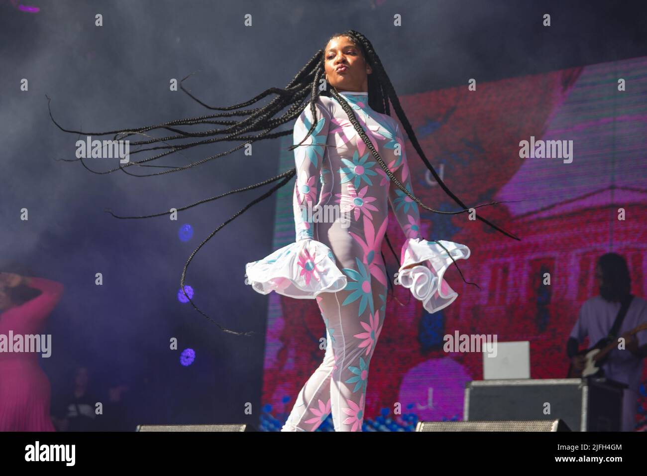 Singer Larissa Luz performing at the Turá Festival in São Paulo on the ...